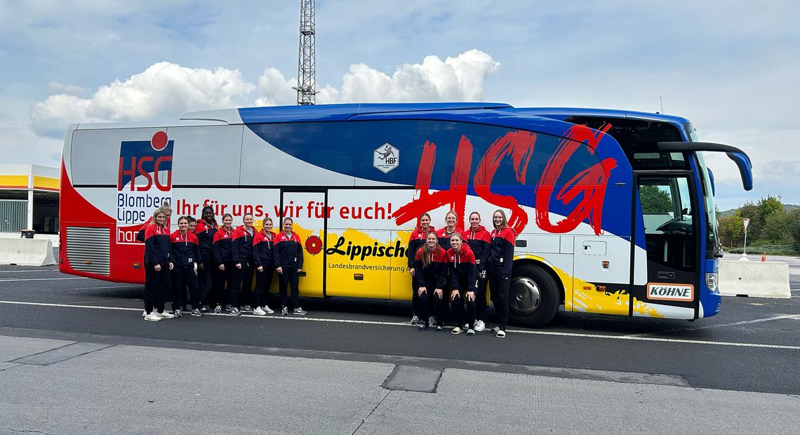 Die HSG Blomberg-Lippe geht mit neuem Mannschaftsbus auf Auswärtstour ...